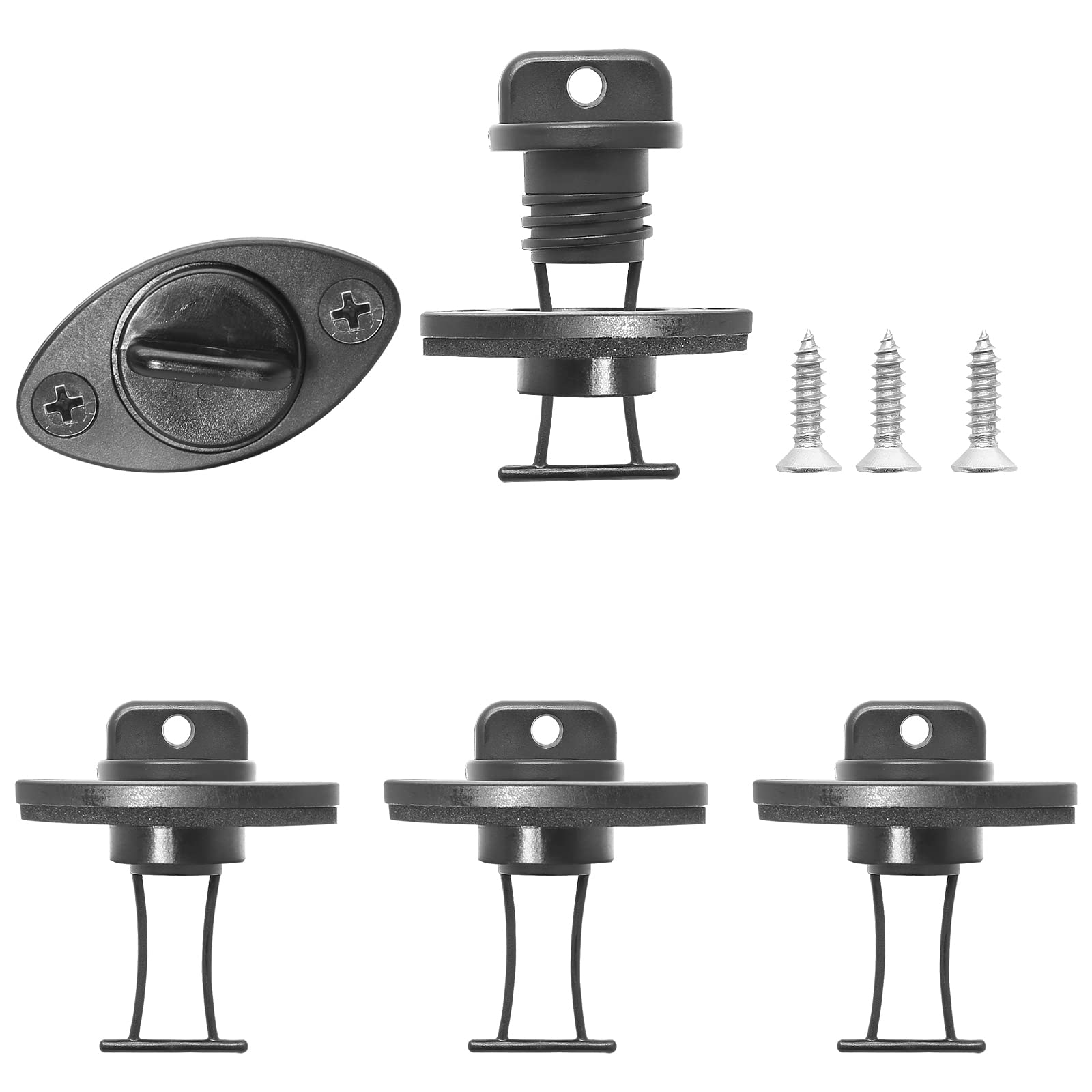 Jiozermi 5 Pcs Nylon Kayak Drain Plug Kit, Boat Drain Plug Kit, Canoe Drain Plug, Scupper Plugs for 0.92 inch Hole