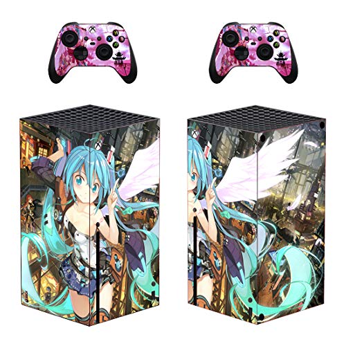 KAJAL MANI Vinyl Skin Sticker Decal Wrap for X-box-One-Series X Console Skin Set Miku Singer Anime