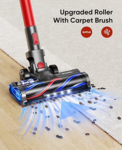 WLUPEL Cordless Vacuum Cleaner, 33kPa Stick Vacuum Cleaner, 400W Powerful Handheld Vacuum with LED Touch Display, 55mins Runtime for Pet Hair, Carpet and Hardwood Floor(Hero 8 Pro)