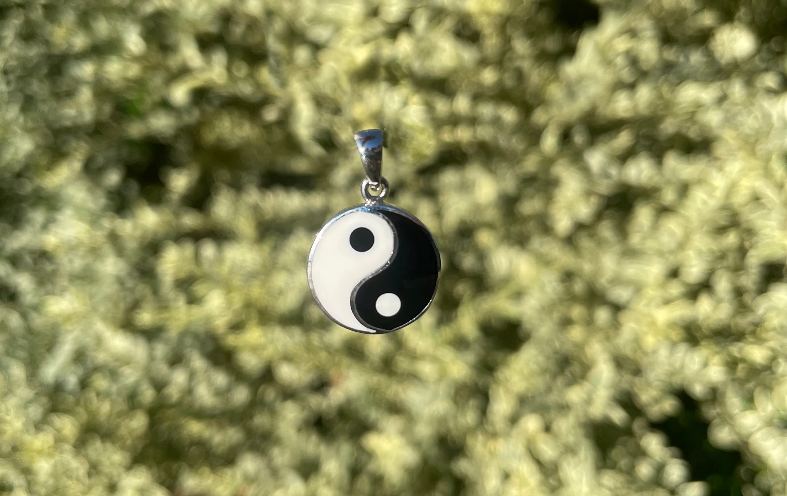 Jewelry Trends Sterling Silver Yin Yang Black and White Balance Symbol Tao Pendant
