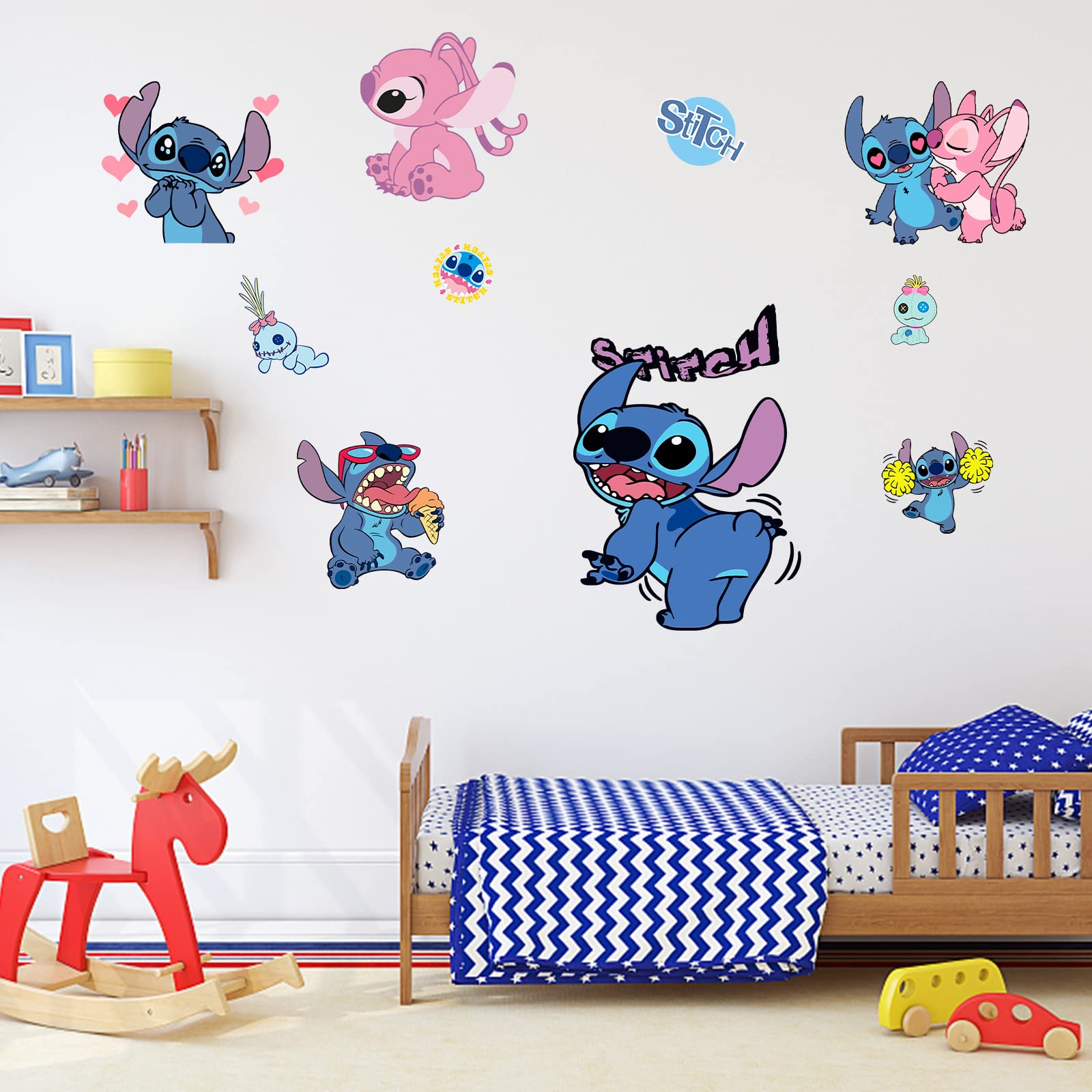 Stitch Vinyl Wall Art - Kid's Room Bathroom DIY Removable Wall Stickers Waterproof Self-Adhesive