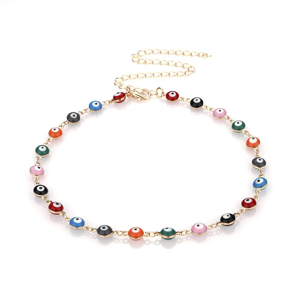 Kercisbeauty Evil Eyes Choker for Women Gold Necklace for Party Gift Her Jewelry