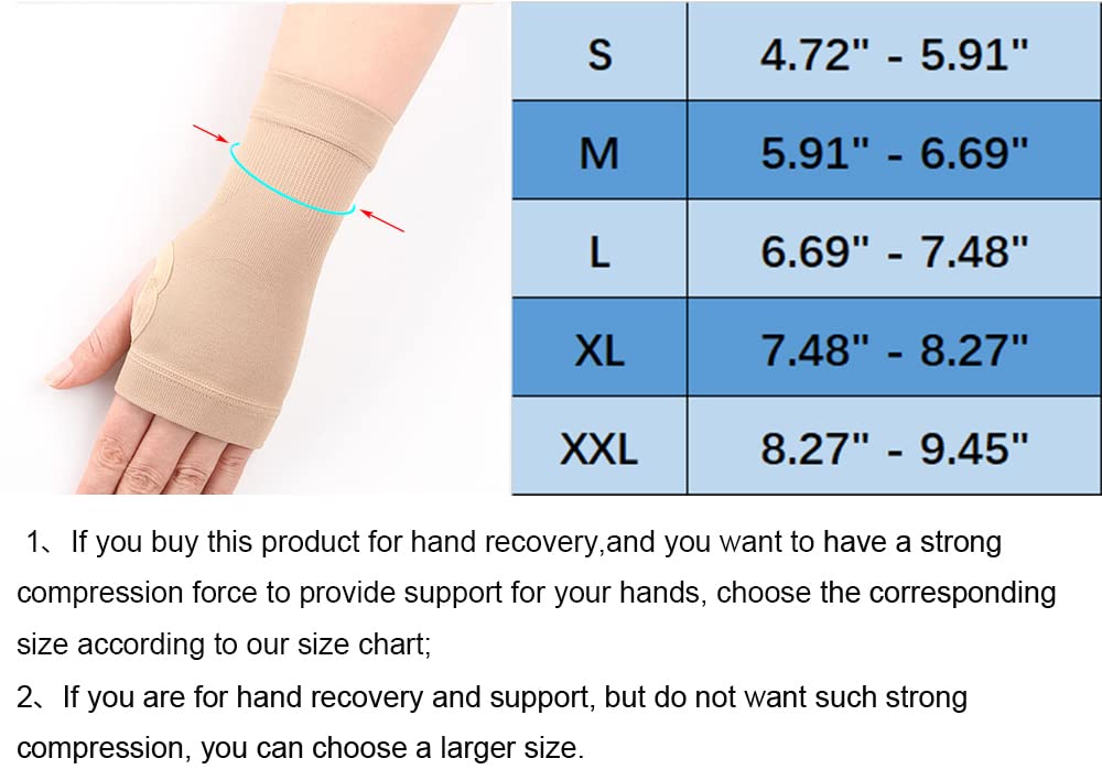 Maxpetus Carpal tunnel wrist brace , Unisex for Wrist Sprained Swelling,Wrist Wraps Strap Gloves, Soreness -1 Pair (X-Large, Skin)