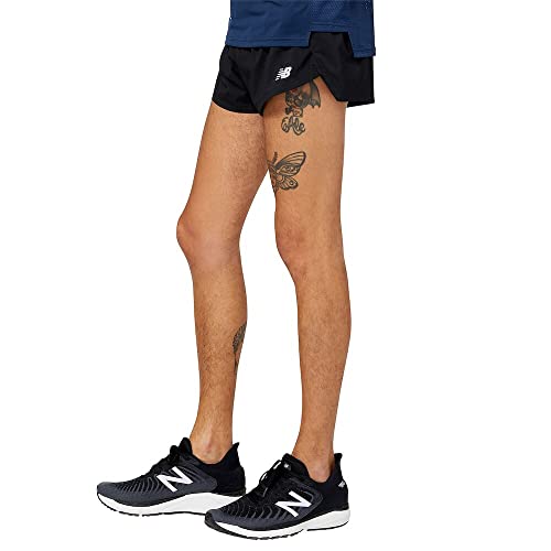 New Balance Men's Accelerate 3 Inch Split Short, Black, Small