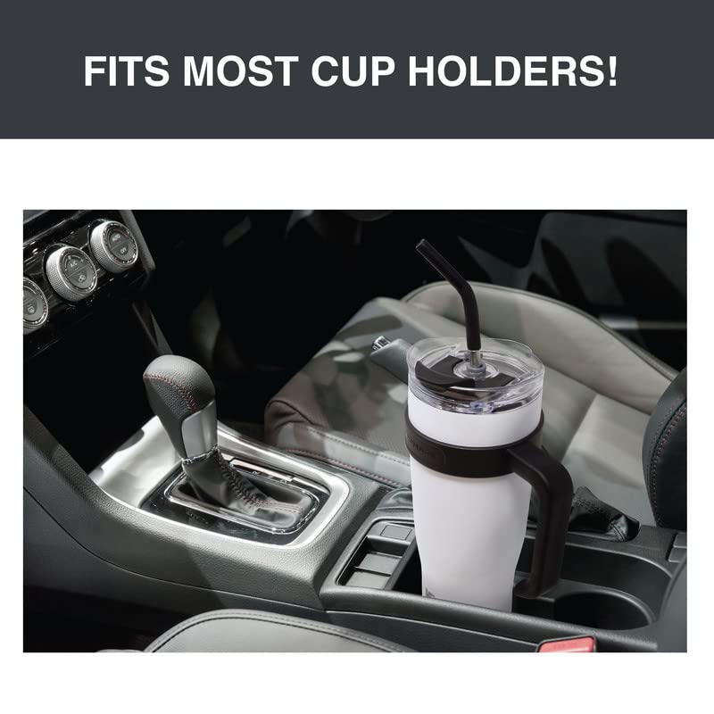 HYDRAFLOW Capri - 40oz Tumbler with Straw and Handle - Triple Wall Vacuum Insulated Tumbler - Insulated Smoothie Cup - Stainless Steel Tumbler - Reusable Tumbler with Lid - Khaki