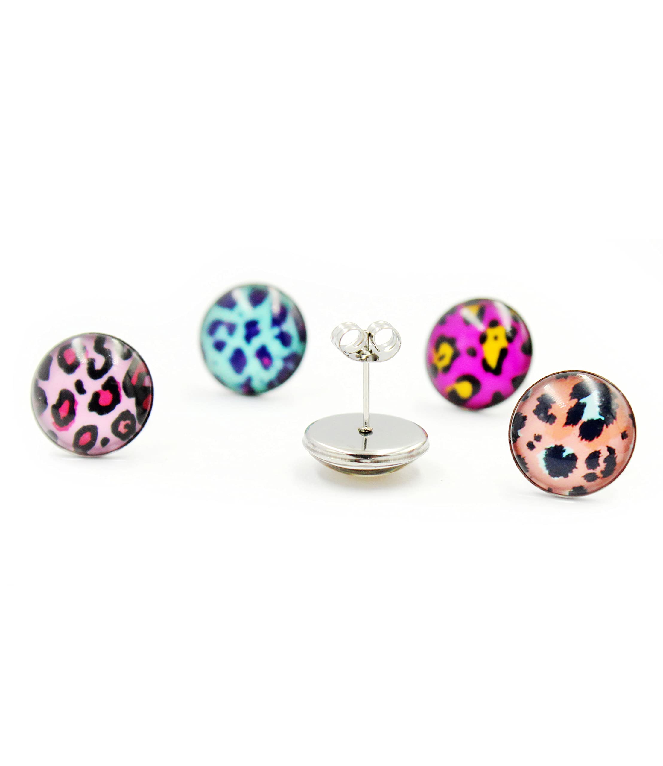 Leopard Earring Stainless Steel Stud Earring Jewelry for Women best gift for friend 12 MM 24PCS Ear studs