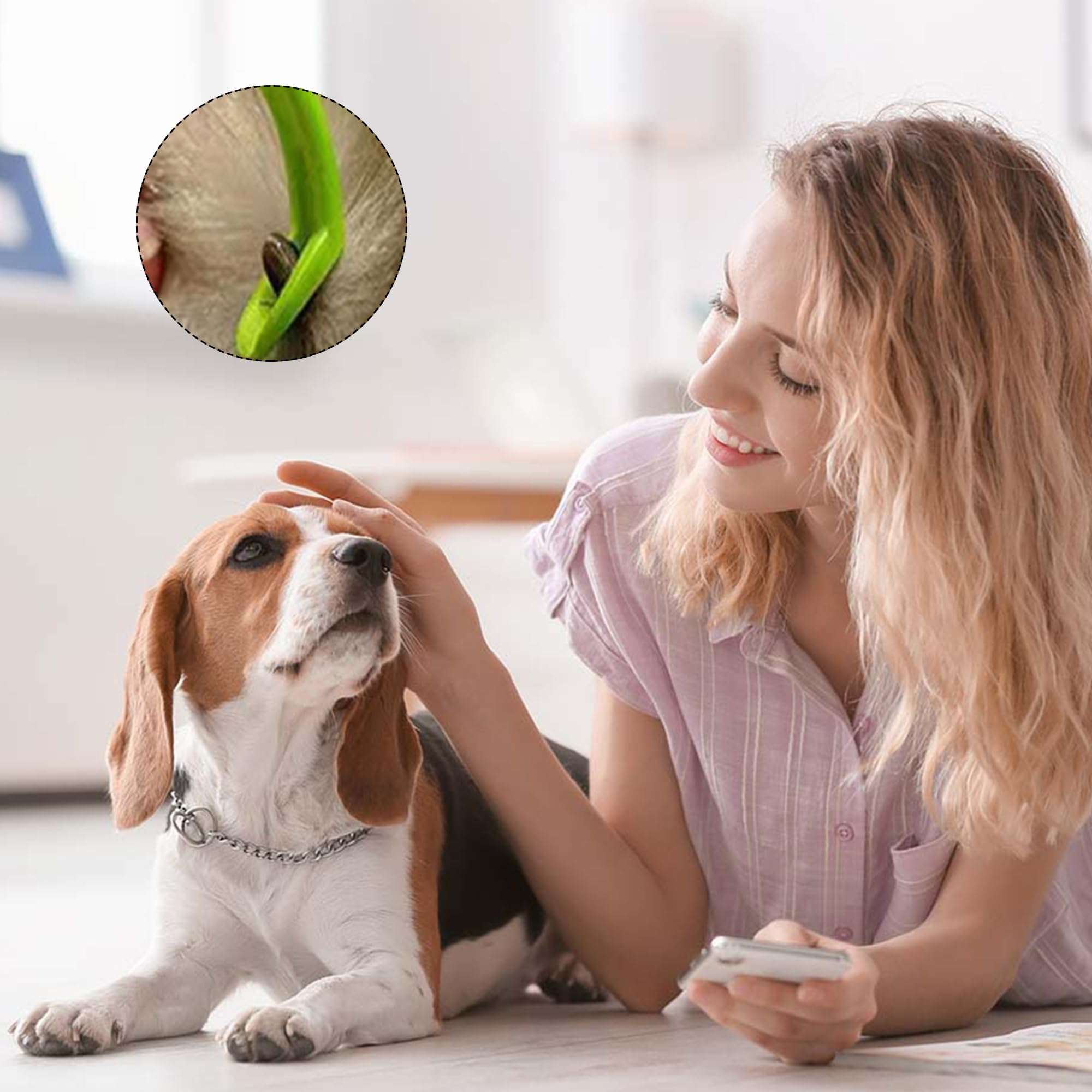 Yogini Tick Removal Tool for Dogs Cats and Humans 2 Packs,Pain Free Tick Puller,Ultra-Safe Tick Tweezers with Small and Large (Set of 2 Packs) (1 Set)