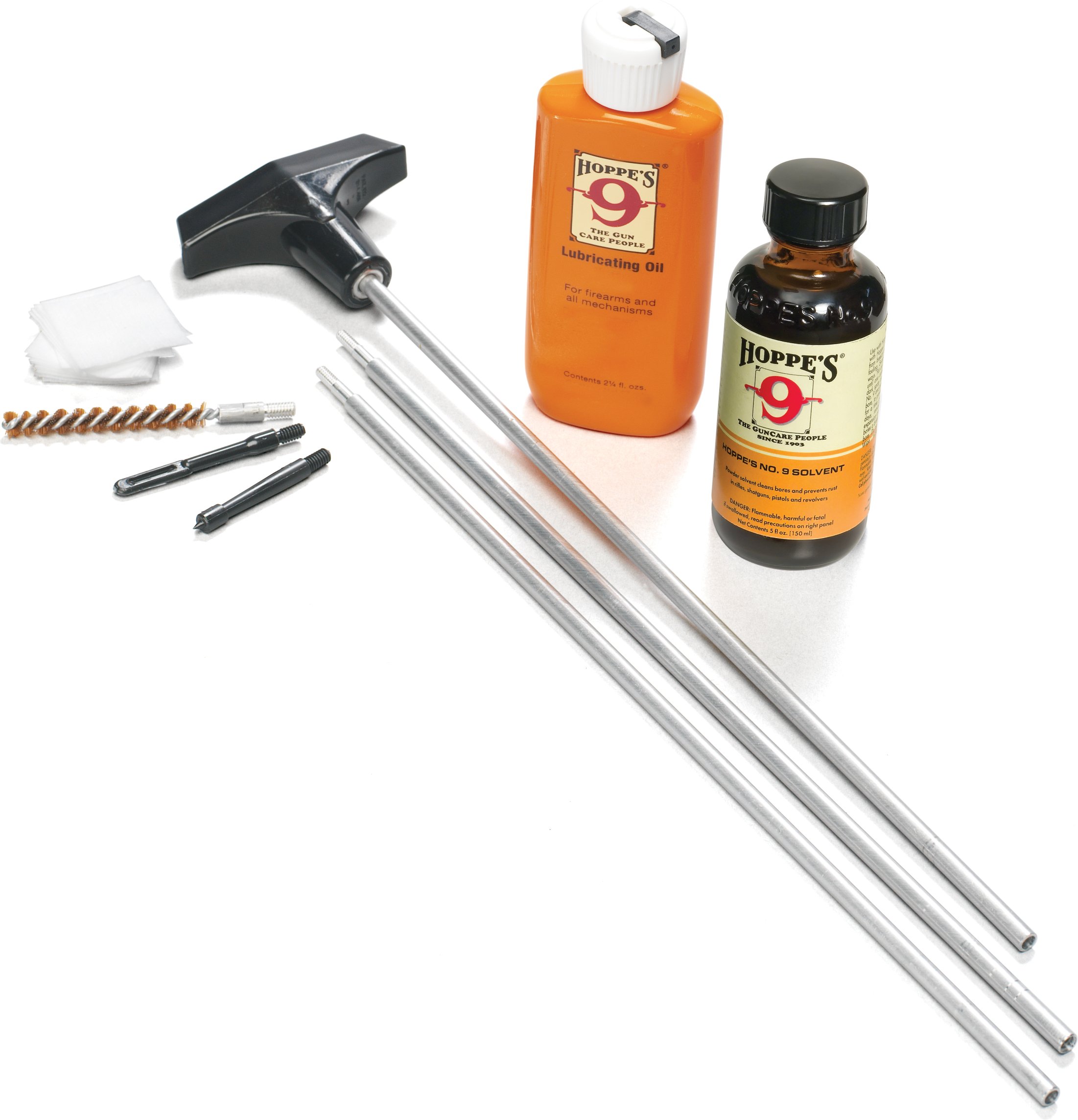 Hoppe's No. 9 Cleaning Kit with Aluminum Rod, Universal .22-.225 Caliber Rifle/Pistol (Packaging may vary)