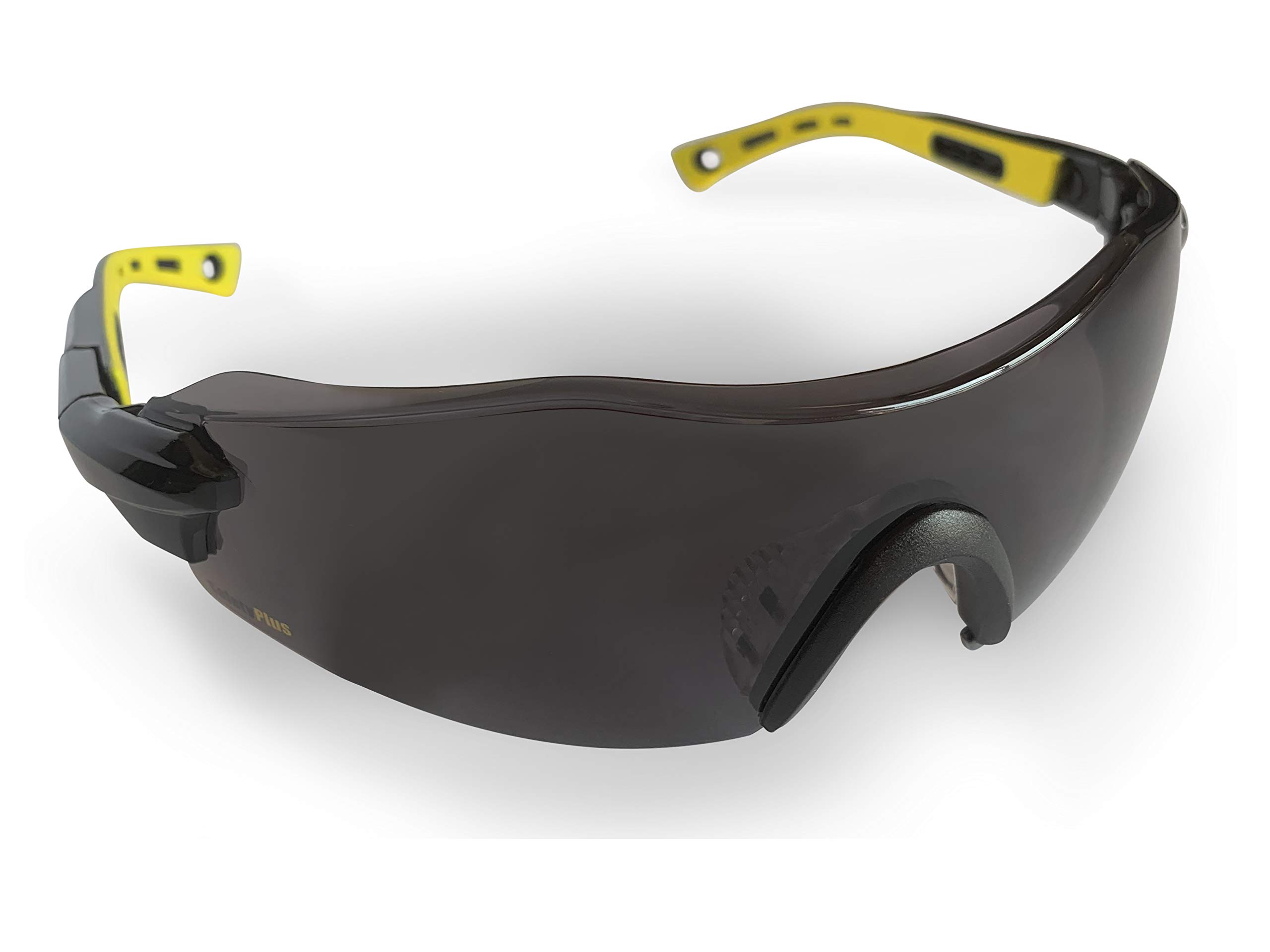 SafetyPlus Anti-Fog Safety Glasses (Clear Lens) SPG801CL-AF, ANSI Z87.1, Scratch Resistant, Wrap Around Lens, Adjustable Temple & Hinges, UV Protection, Case & Strap Included
