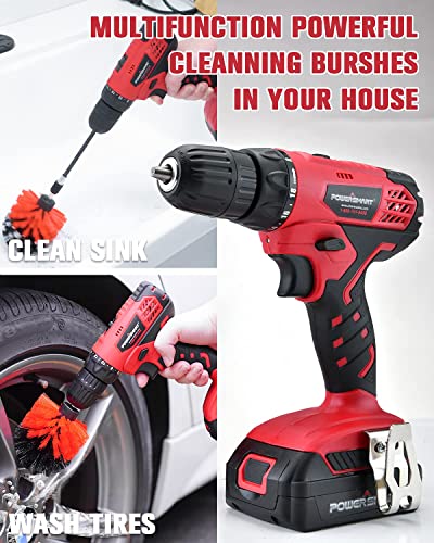 PowerSmart Cordless Drill Driver, 20V Drill Driver Brushes, 300 in-lb Torque Impact Drill Driver, 3/8'' Chuck, Power Drill Driver Built-in LED, 1.5Ah Lithium-Ion Battery & Charger Included