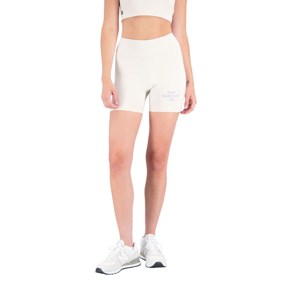 New Balance Women's Essentials Reimagined Archive Cotton Fitted Short, Black, Medium