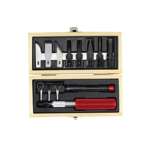 Woodworking Knife Set by Excel Blades - Precision Wood Carving Knife Set For Wood Carving, Scrapbooking, Model Kits and More - Craft Knife Bulk Set Includes Knife Handle, Blades, Routers and Gouges