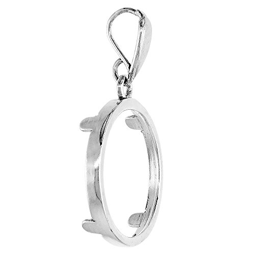 Sterling Silver Penny Bezel 19 mm Coins Prong Back Square Edge 1 Cent Coin NOT Included