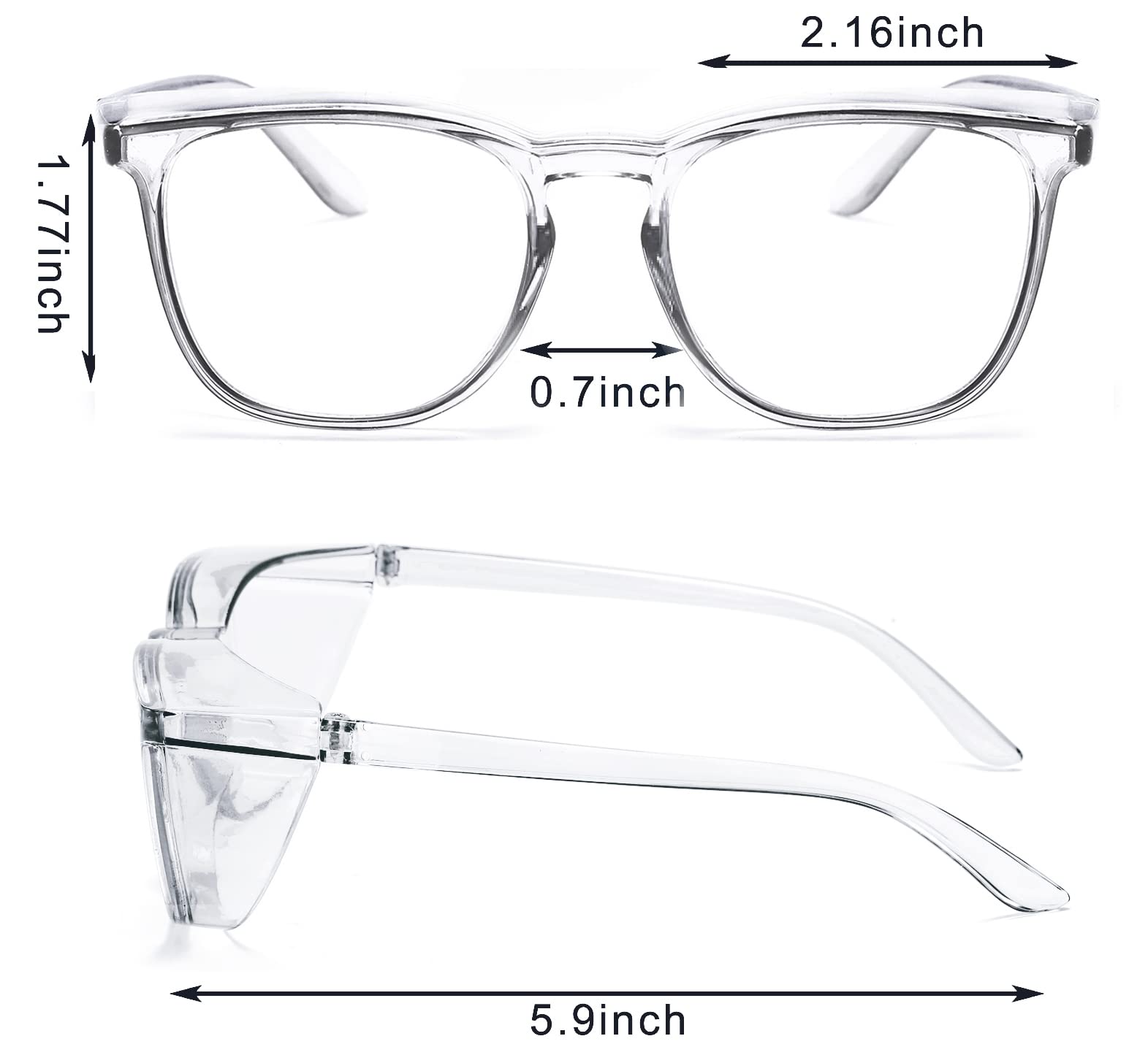 REAVEE Safety Glasses Anti Fog Nurse Goggles Blue Light Blocking Fashionable for Women Men Anti Scratch Eye Protection,Clear