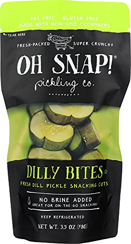 Oh Snap! Pickling Co., Dilly Bites Fresh Dill Pickle Snacking Cuts, 3.5 oz. (6 count)
