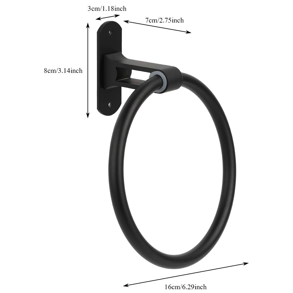 Treasures Towel Holder,Black Space Aluminum Wall Mounted Round Towel Ring Kitchen and Bathroom Hardware Pendant,Towel Hanger for Bathroom Organizer, Kitchen Storage