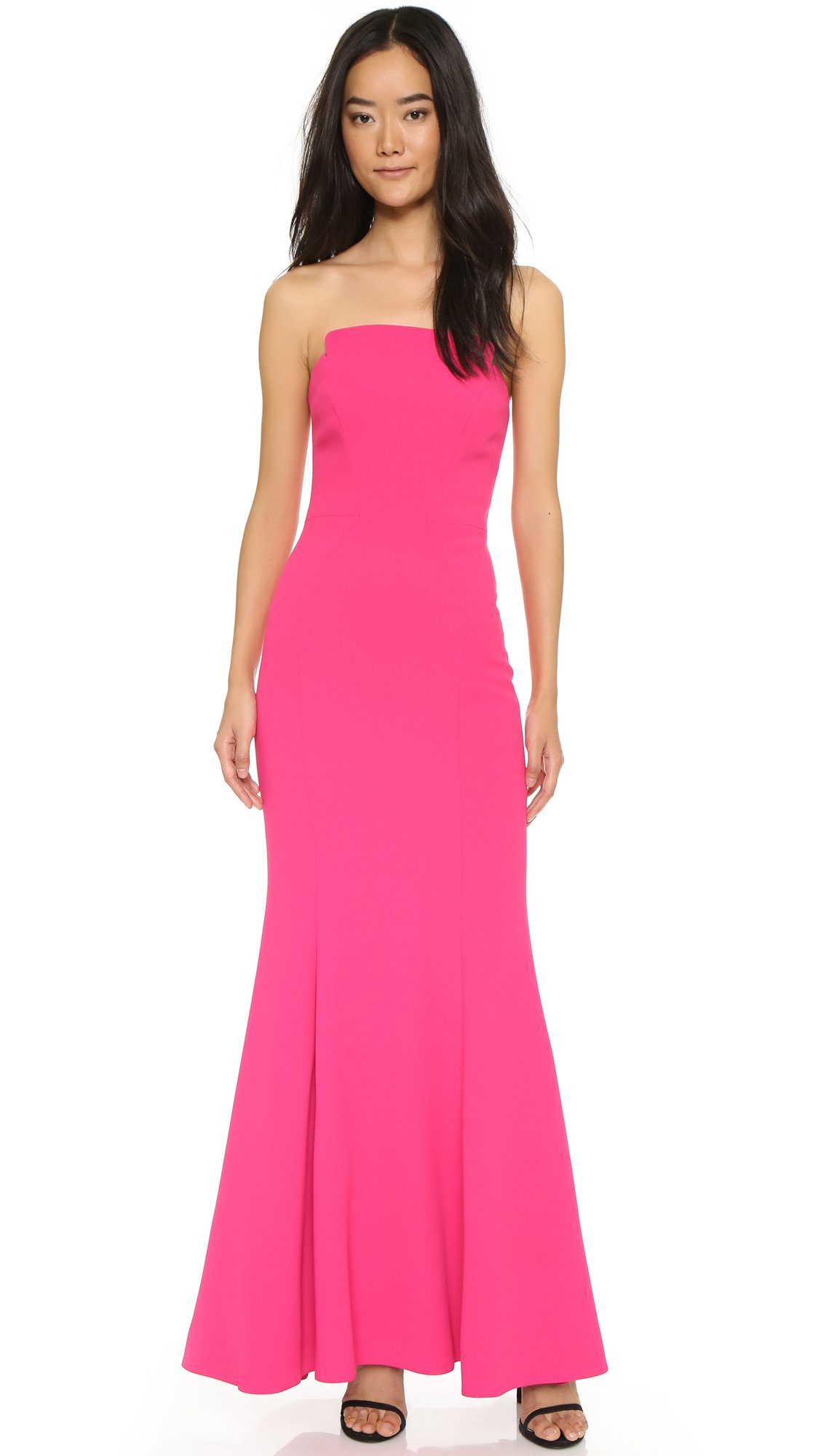 Jill Jill Stuart Women's Fitted Strapless Column Gown, Peony, 12