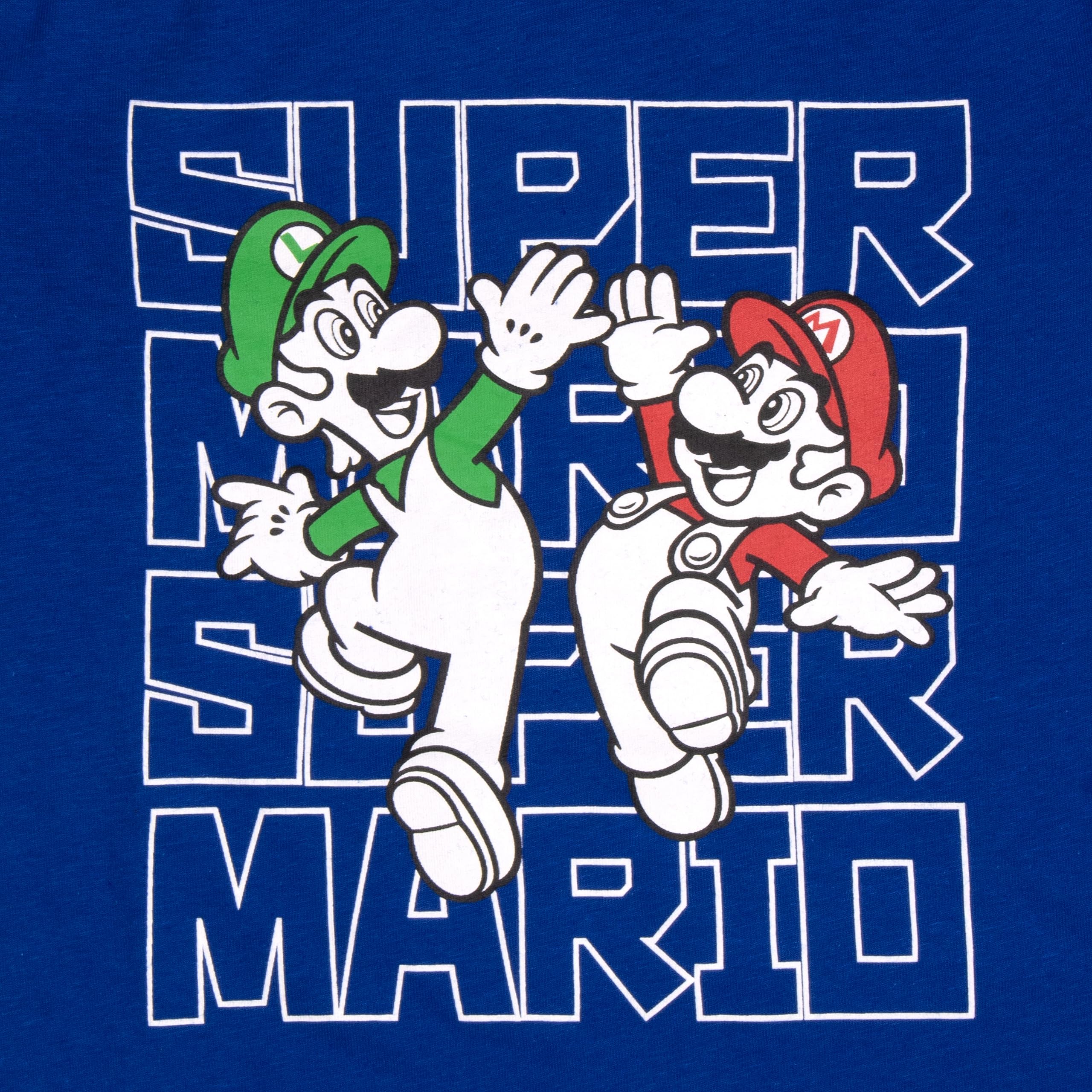 Nintendo Super Mario Hoodie and T-Shirt Combo 2-Pack for Boys, Boys Super Mario Hooded Sweatshirt and Tee Bundle Set (Blue/Black, Size 8)