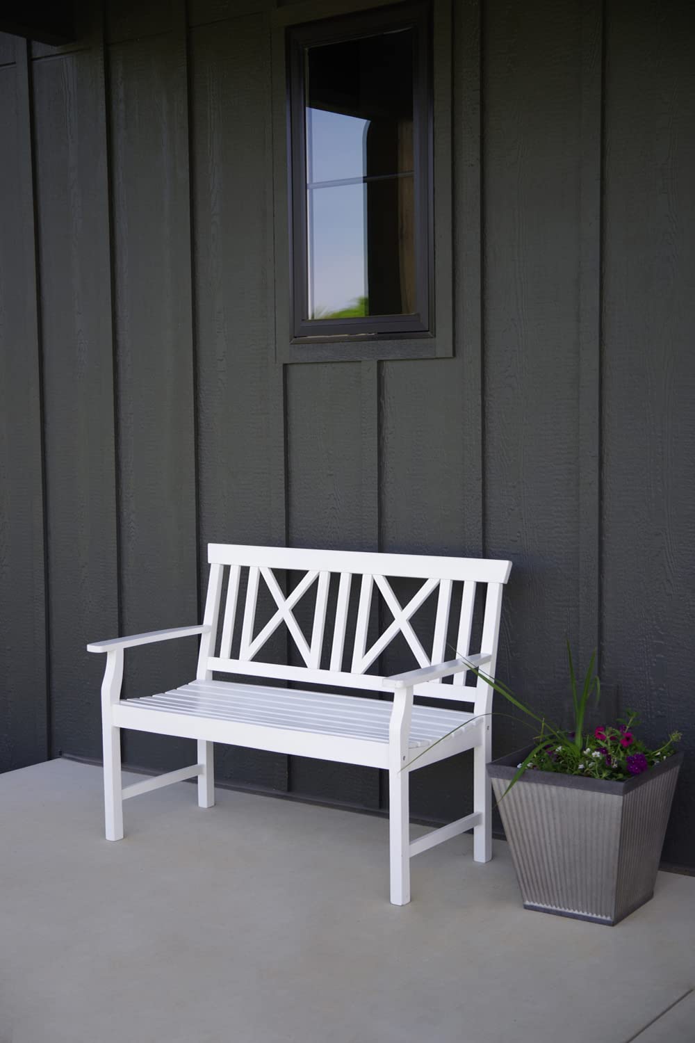 Woodlawn&Home 4' Hardwood Entryway Bench in Painted White Finish, 901807