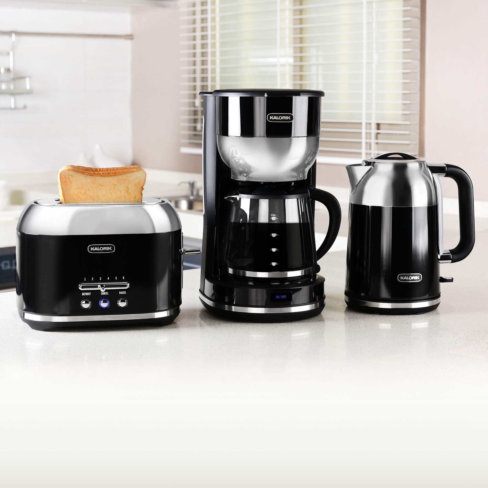 Kalorik 1.7 Liter Retro Electric Kettle (Black)