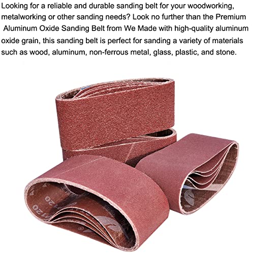 Sackorange 18 PCS 2-1/2 x 16 Inch Abrasive Sanding Belts - 3 Each of 60 80 120 150 240 400 Grit Aluminum Oxide Clothed Backing Sander Belts For Sanding Wood-Working,Metal and Paint (2.5" x 16")