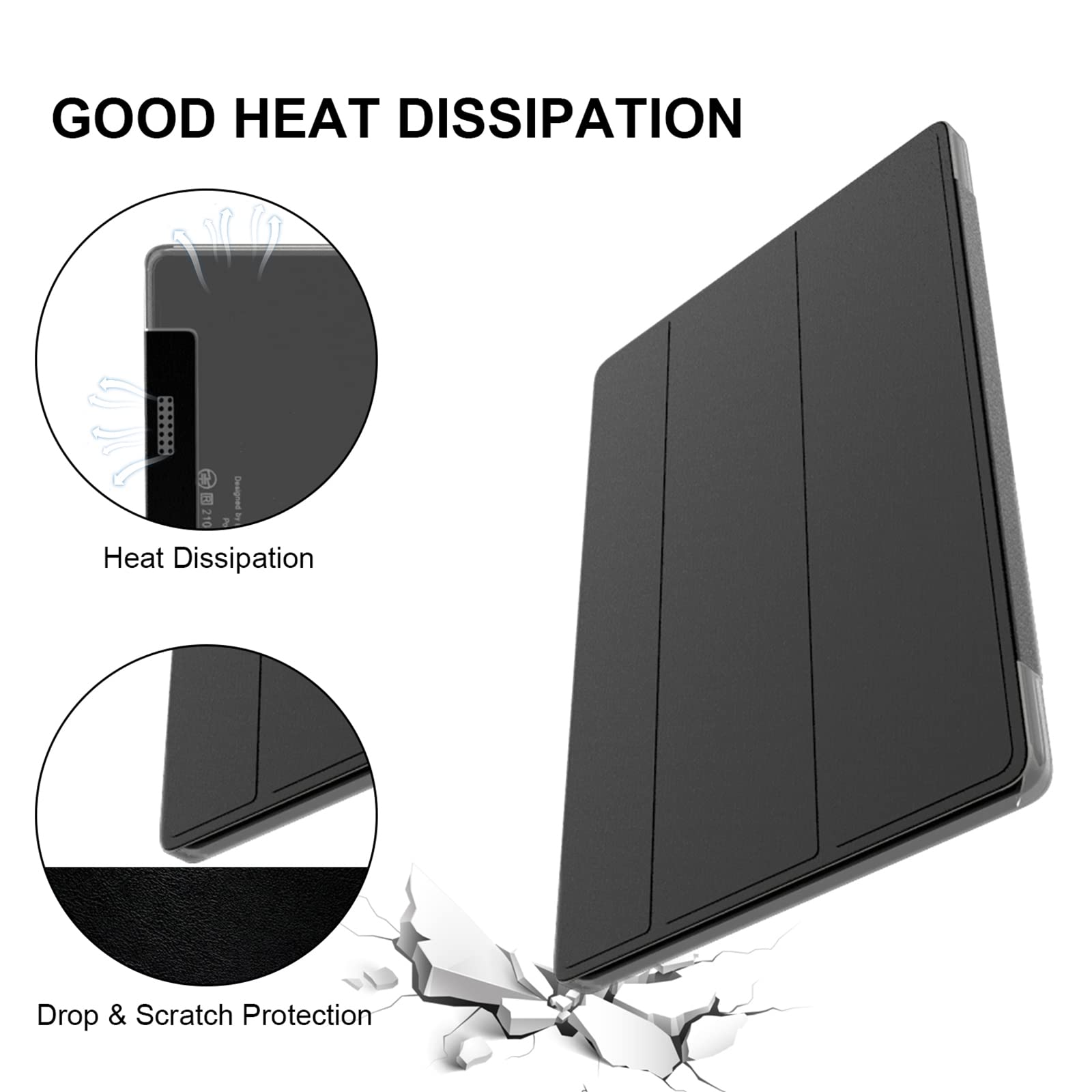 Tablet Case for 10.1 inch, Full Protective Tablet Case, Anti-Slip Anti-Collision Leather Case, Compatible with BAIWOYER 10.1 Inch Tablet K118, Ultra Thin Lightweight