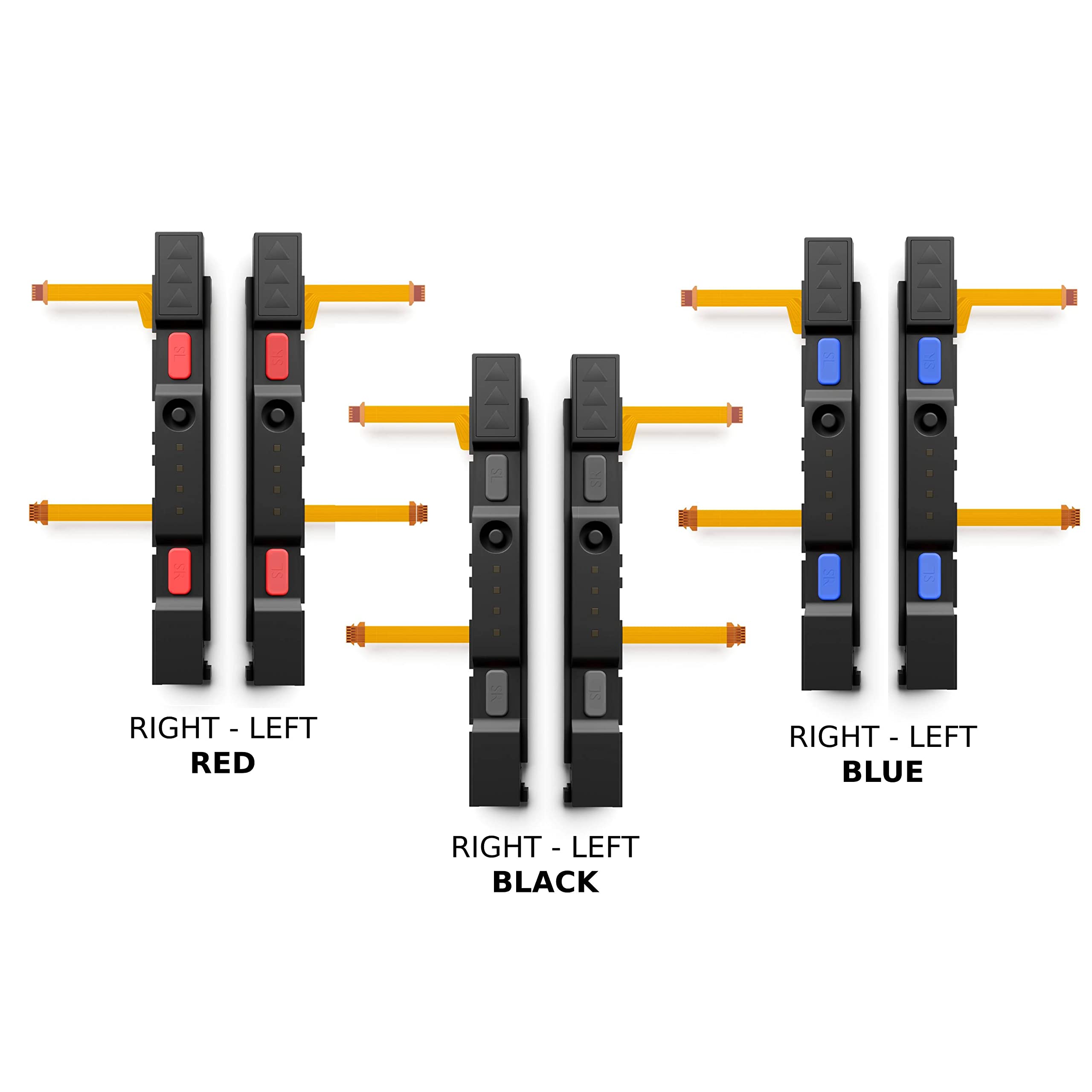 Nintendo Switch Joy-Con Slider Rail with Flex Cable & Buttons Replacement (Left, Blue)