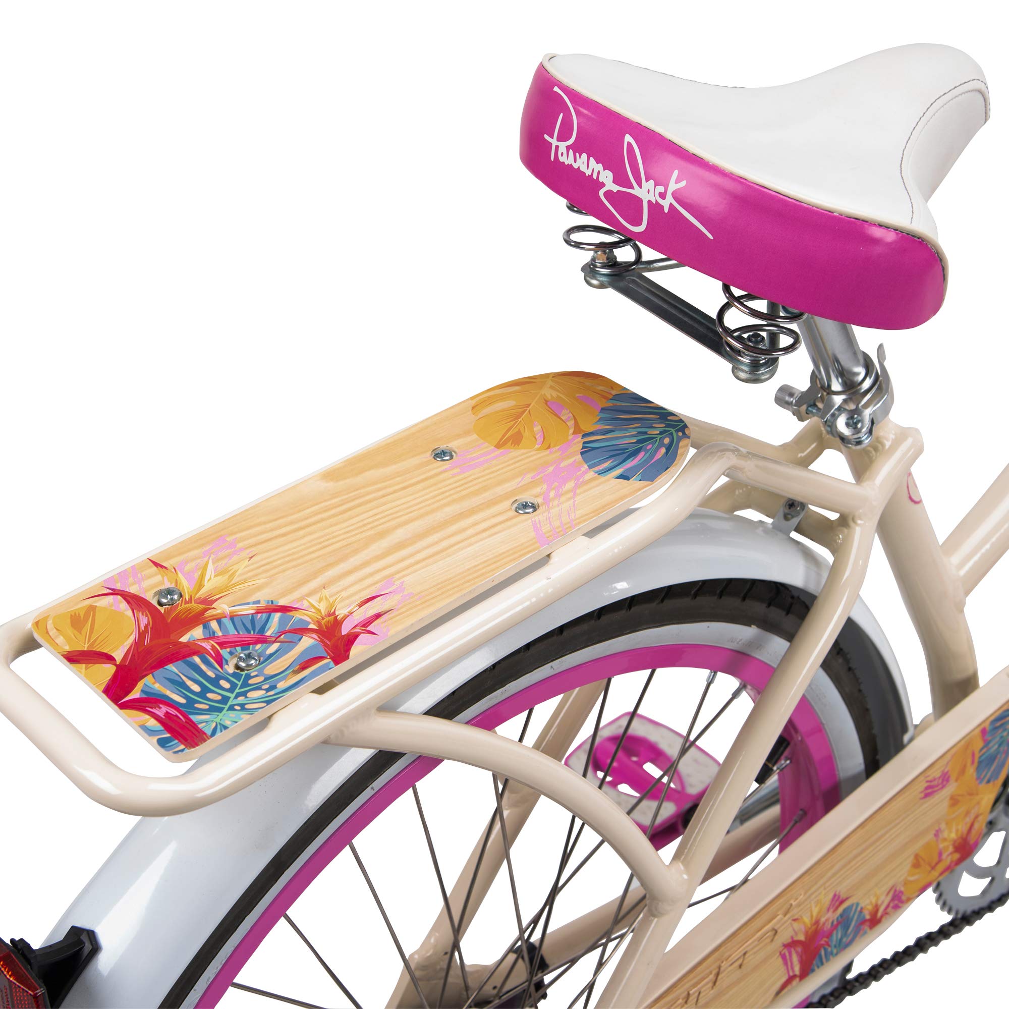 Huffy Panama Jack Women's Beach Cruiser Bike 26 inch 6-Speed, Lightweight, Pearl White