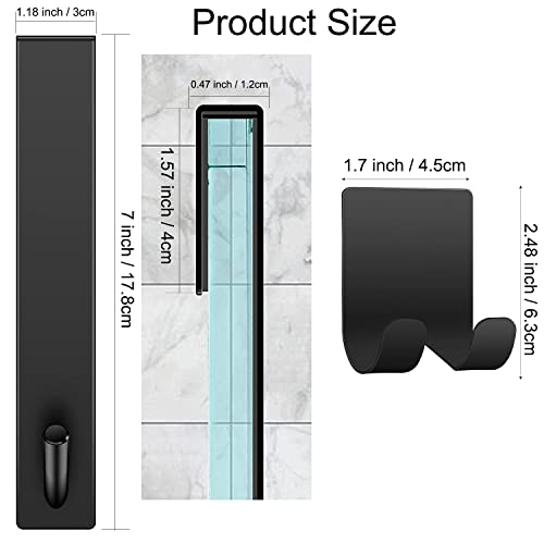 Windefun Stainless Steel Showe Door Hooks,Stainless Steel Powerful Adherive Hooks,for Frameless Glass Bathroom Doors,Can Hang Towels,Bathrobes,Coat Bag etc.