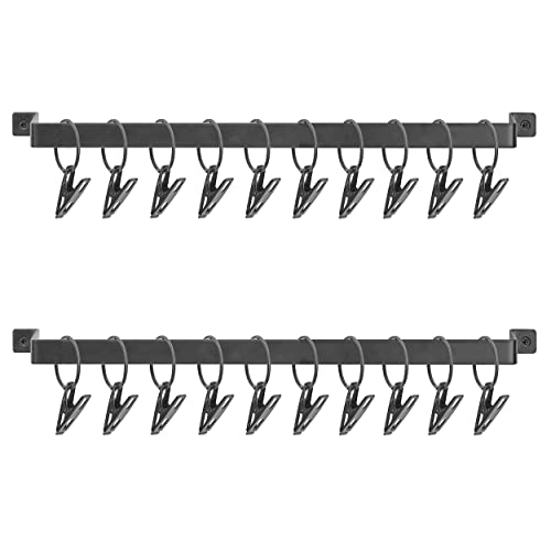 yeavs Hat Rack for Wall Baseball Cap Set of 2, Metal Hat Hanger with Hooks, Wall Mount Cowboy Hat Storage Display Sock Scarf Organizer for Door Closet Entryway Bedroom