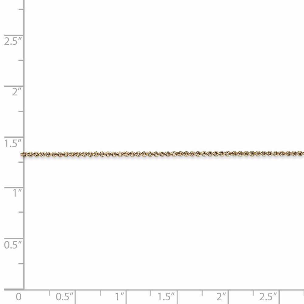 Jewelry Pilot 18K Yellow Gold 1.15mm Diamond Cut Cable Chain Necklace with Lobster Claw - 16" inches