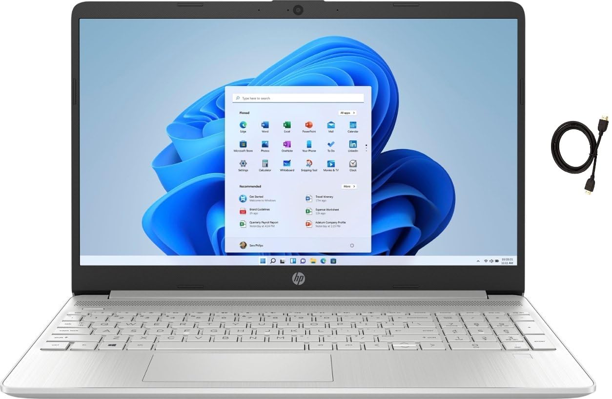 HP 2023 15.6" HD Touchscreen Premium Business Laptop, 12th Gen Intel 6-Core i3-1215U Upto 4.4GHz, 8GB RAM, 2TB PCIe SSD, Intel UHD Graphics, Windows 11 Pro + HDMI Cable, Silver
