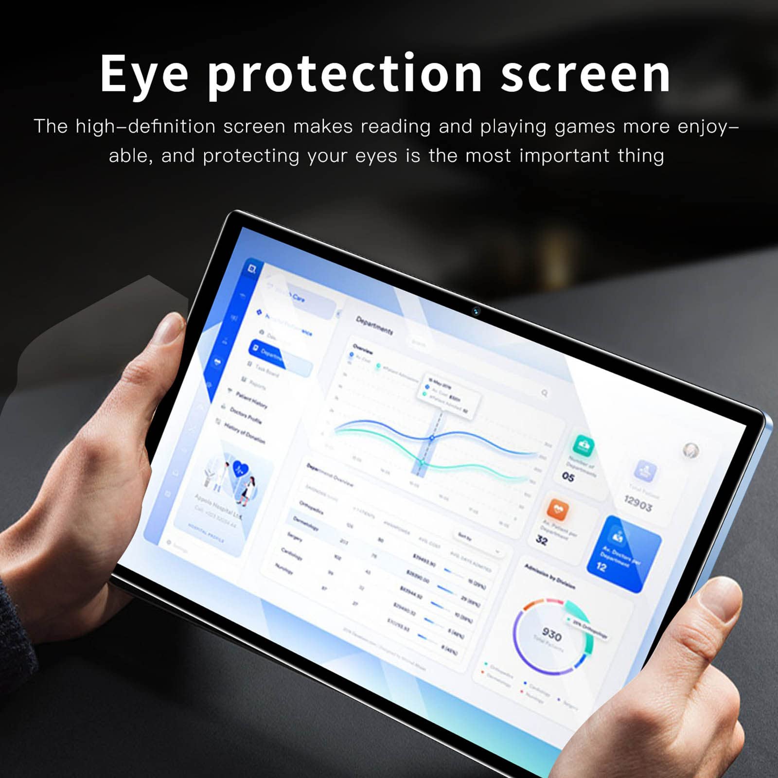 Tablet Laptop Android 10, All-New Fire 10.1 Smart Tablet, IPS HD Display Tablets PC Built-in WiFi Blue-Tooth GPS, Octa Core, 4GB+32GB, 4000mAh Battery, Dual Camera Voice Call Game Tablet (Blue)