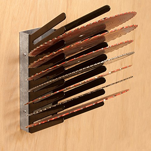 Peachtree 2271 Saw Blade Storage Rack. Safely Store Up to Eight Saw Blades. Store Table Saw Blades, Circular Saw Blades and Either 10" or 12" Blades