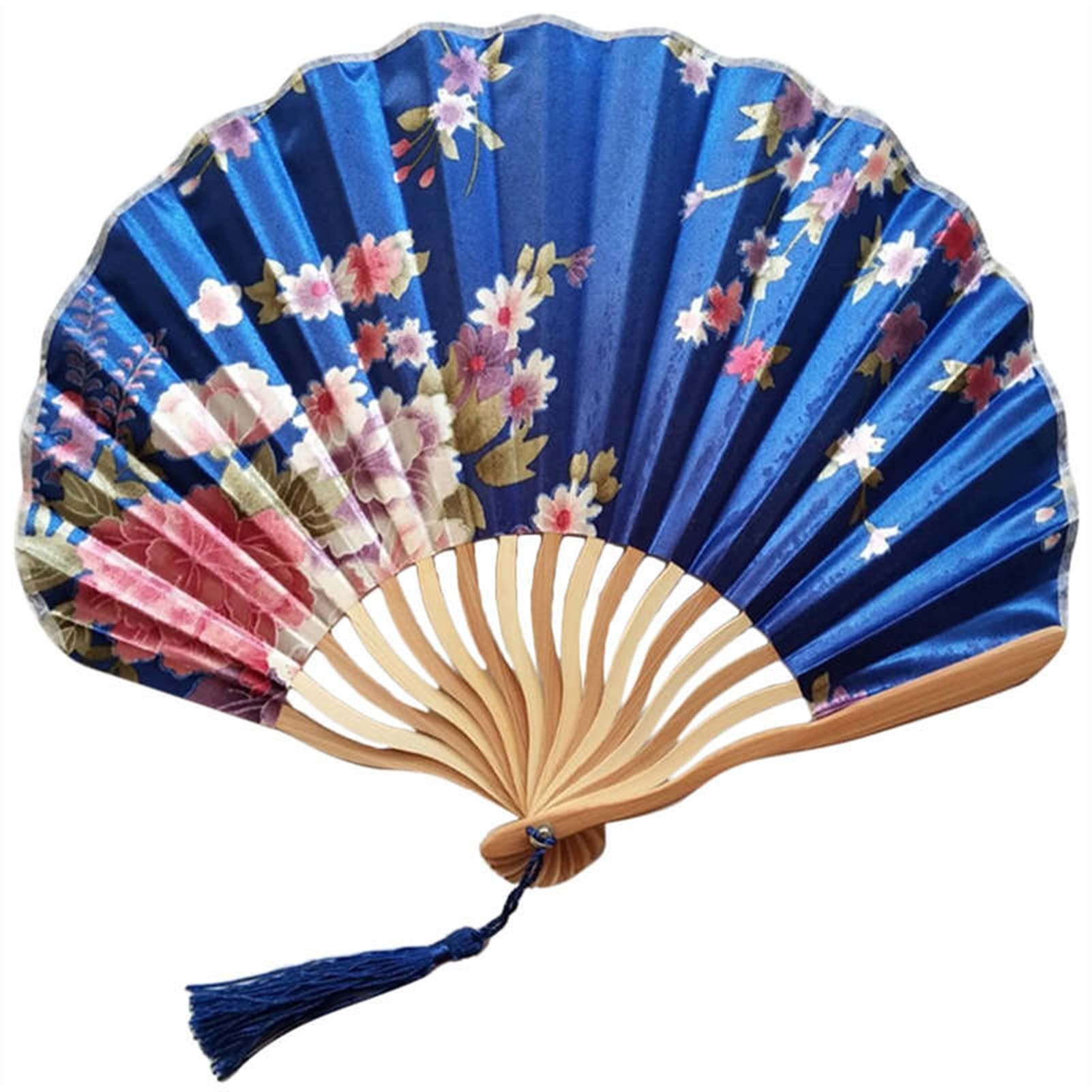 ONILA Folding Hand Fan Pattern Chinese Style Hand Held Fans Silk Bamboo Folding Fans Handheld Wedding Hand Fan Cool Bamboo Flower Personalized 19feb19 Handheld Fans (Color : E)