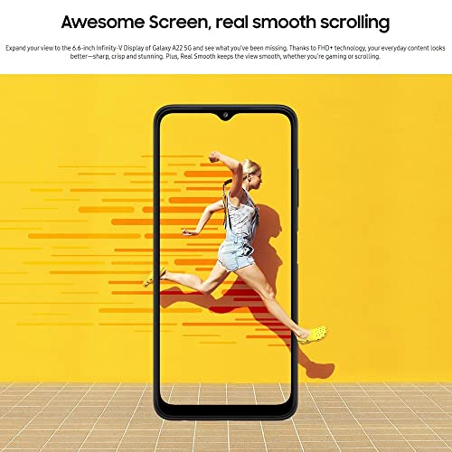 Samsung Galaxy A22 5G (SM-A226B/DS) Dual SIM 128GB/ 8GB RAM, 6.6β GSM Unlocked International Version - No Warranty - White