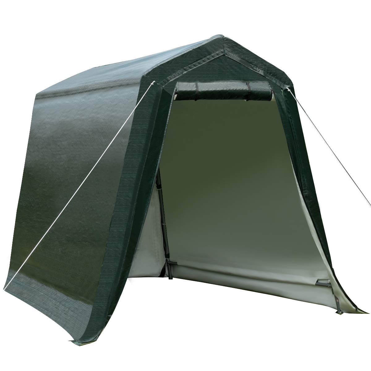 Tangkula 8 Ft x 14 Ft Outdoor Carport, Patio Storage Shelter, Heavy Duty Enclosed Carport Shed w/All-Steel Metal Frame and Waterproof Ripstop Cover, Outdoor Garage Tent with Sidewalls (8 Ft x 14 Ft)