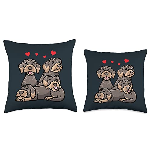 Wire-Haired Weiner Dog Gifts by Luvthemb Wire-Haired Dachshund Dog Throw Pillow, 16x16, Multicolor