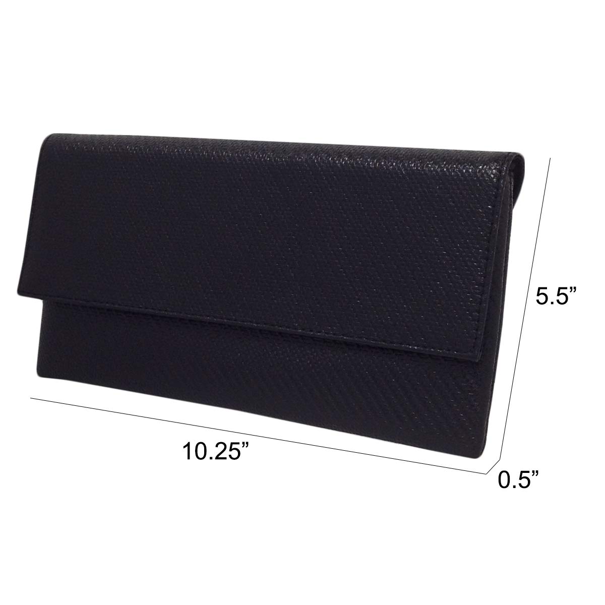 JNB Metallic Flat Clutch, Silver
