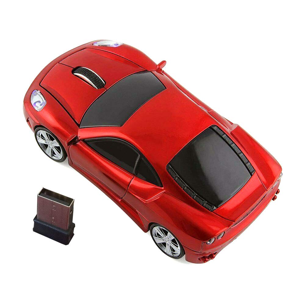 Keyron Wireless Car Mouse, 2.4G Optical Ergonomic USB Wireless Game Mice 1600DPI for Laptop Pc Desktop Windows 10
