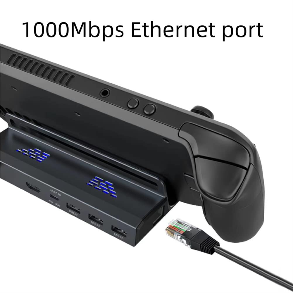 Onseuk Compatible with Steam Deck Multifunctional Video Conversion Docking Station with Network Port TV Converter Game Accessories