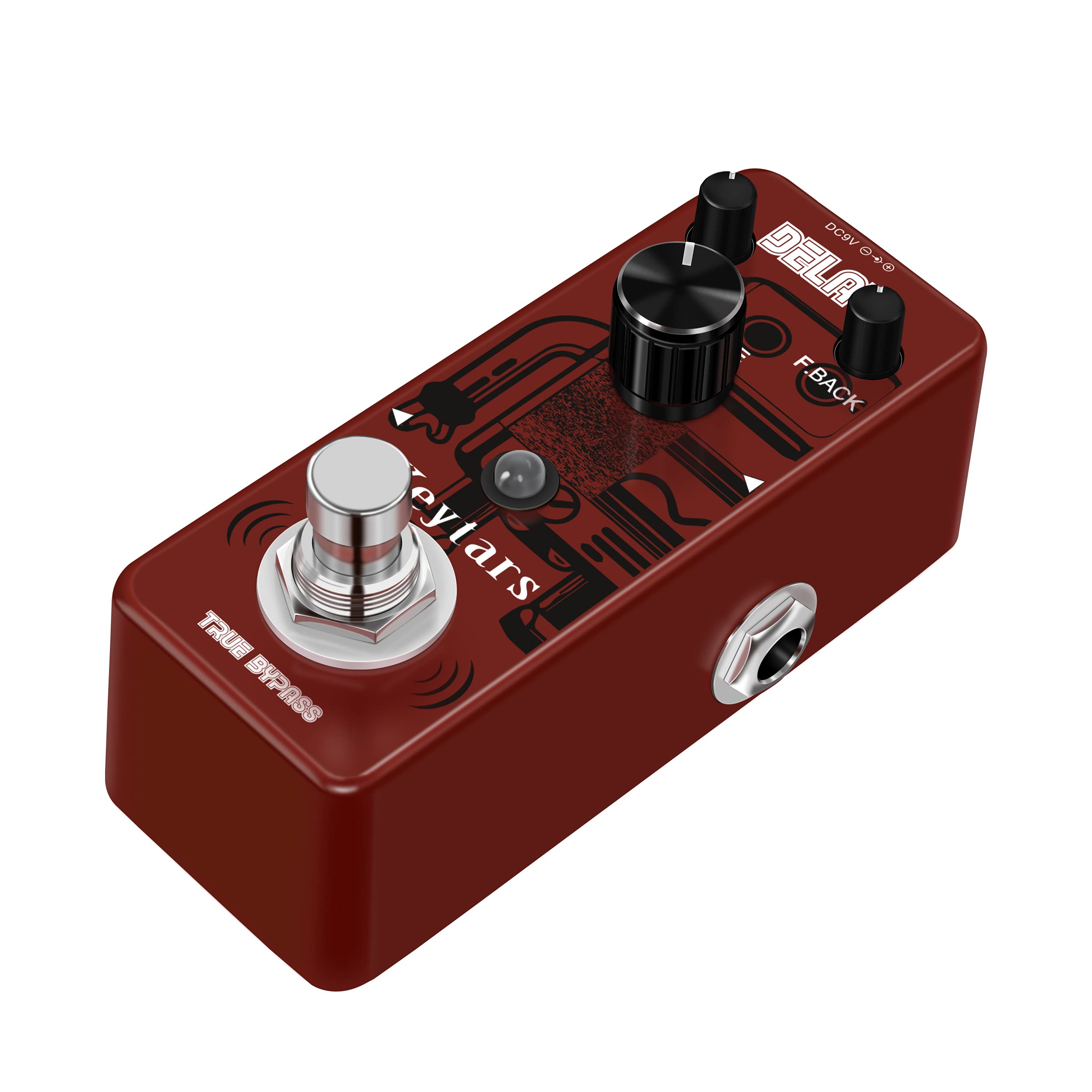 Keytars Guitar Delay Pedal Analog Classicl Delay Effect with True Bypass Switching, Fully Analog Circuit Universal for Electric Guitar And Bass