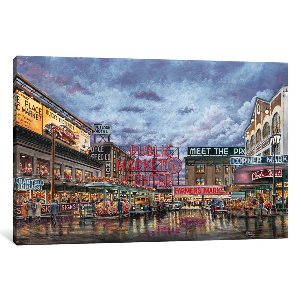 iCanvasART 1-Piece Pike Place Market Canvas Print by Stanton Manolakas, 0.75 by 26 by 18-Inch