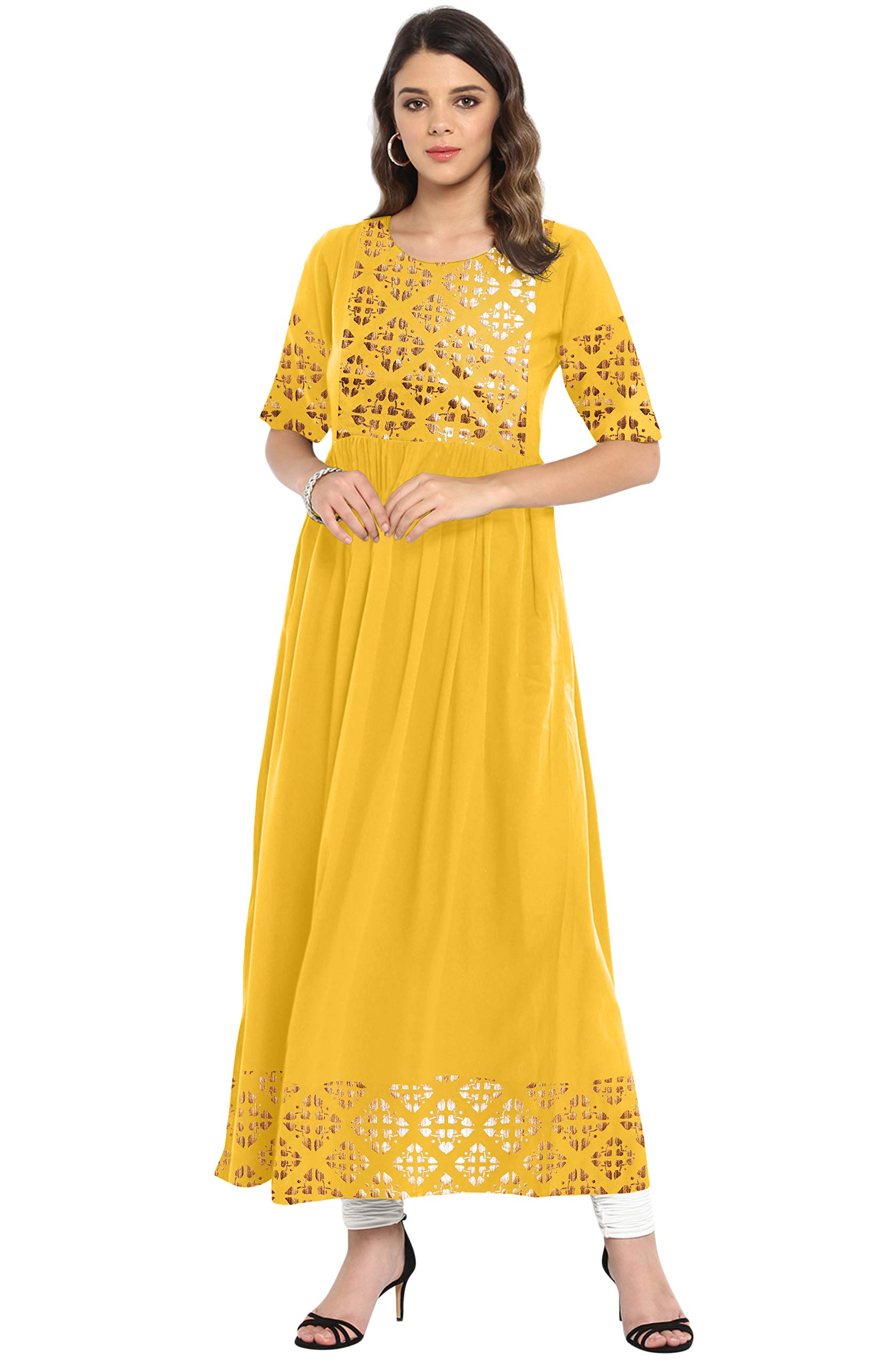 Janasya Indian Women's Tunic Tops Crepe Kurti for Women For Women