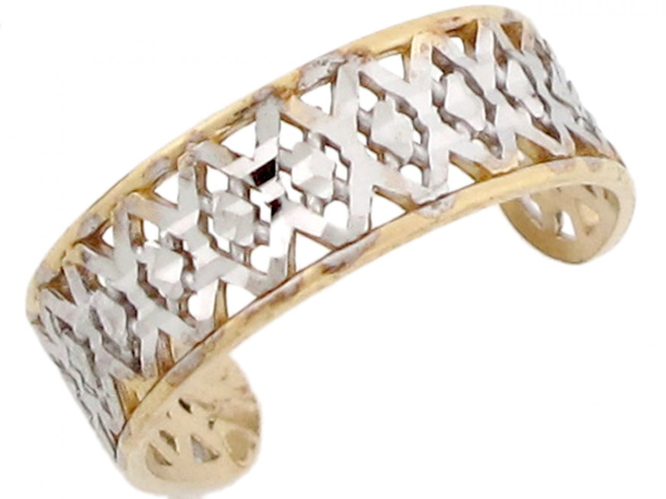 Jewelry Liquidation 10k Two Toned Real Gold Tear Drop Inspired Designer Toe Ring