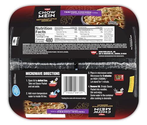 Nissin Chow Mein Teriyaki, Chicken, 4 Ounce (Pack of 8)