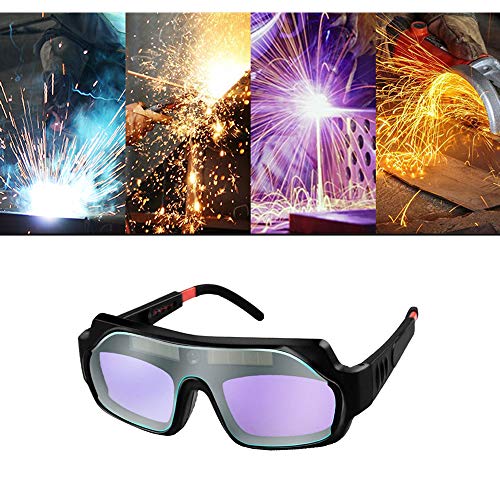 Solar automatic darkening welding goggles, welding glasses, 5 PC protective lenses, With a storage box suitable for glasses