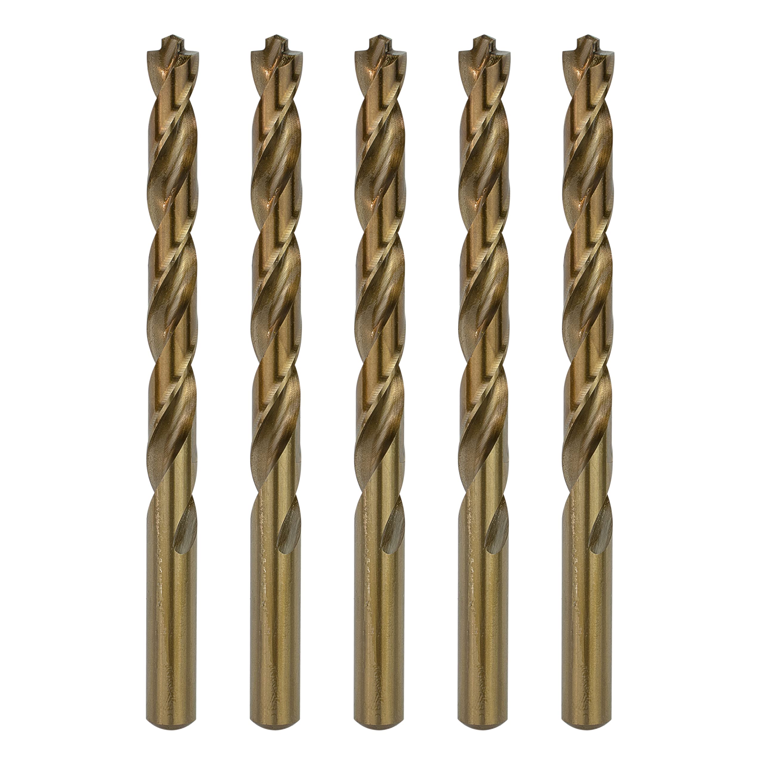 Sabre Tools 3/8 Inch Cobalt Drill Bits – 5pcs Drill Bits for Metal, M35 Cobalt Metal Drill Bit Set, Pilot Point Cobalt Drill Bits – Heavy-Duty Drill Bits for Steel, Hard Metal, Cast Iron (3/8" x 5")