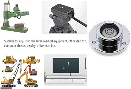 Small Circular Round Bubble Level Spirit Leveler Bubble Ball Vials, Ø34mm, Aluminium Housing, Plastic Vial