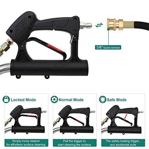 YITAHOME Pressure Washer Surface Cleaner, 20" Dual Handle with 4 Nozzles, High Pressure Cleaner for Driveways, Sidewalks, Patios, Decks Stainless Steel Housing & 3/8" Quick Connector, Max 4500 PSI
